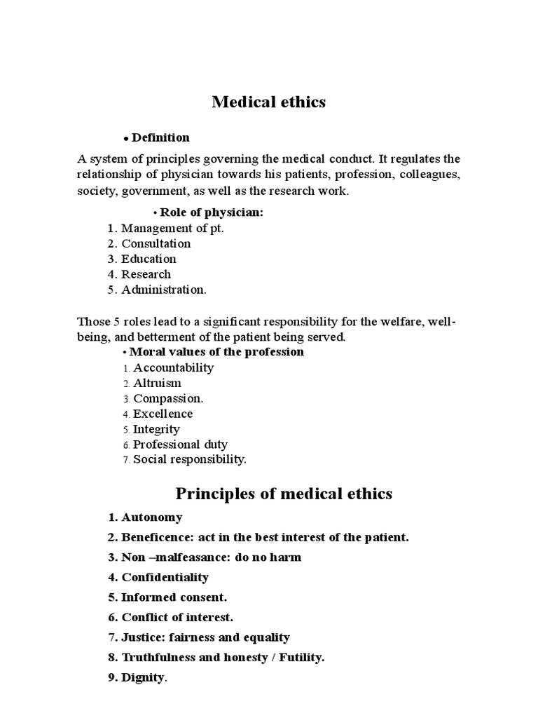 Medical Ethics (Resumo) | PDF