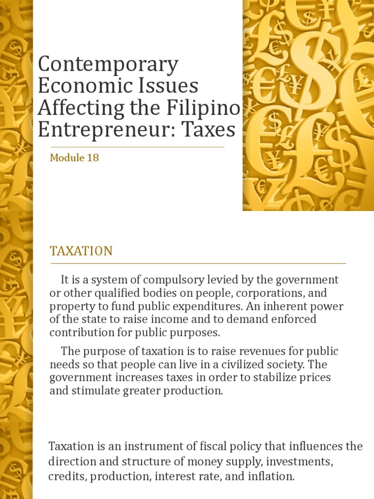 Contemporary Economic Issues Affecting The Filipino Entrepreneur | PDF ...
