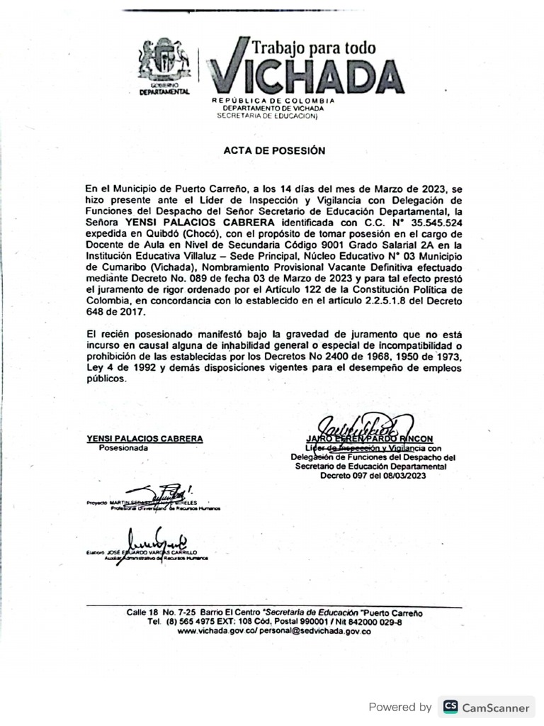 Acta de Posesion PDF | PDF