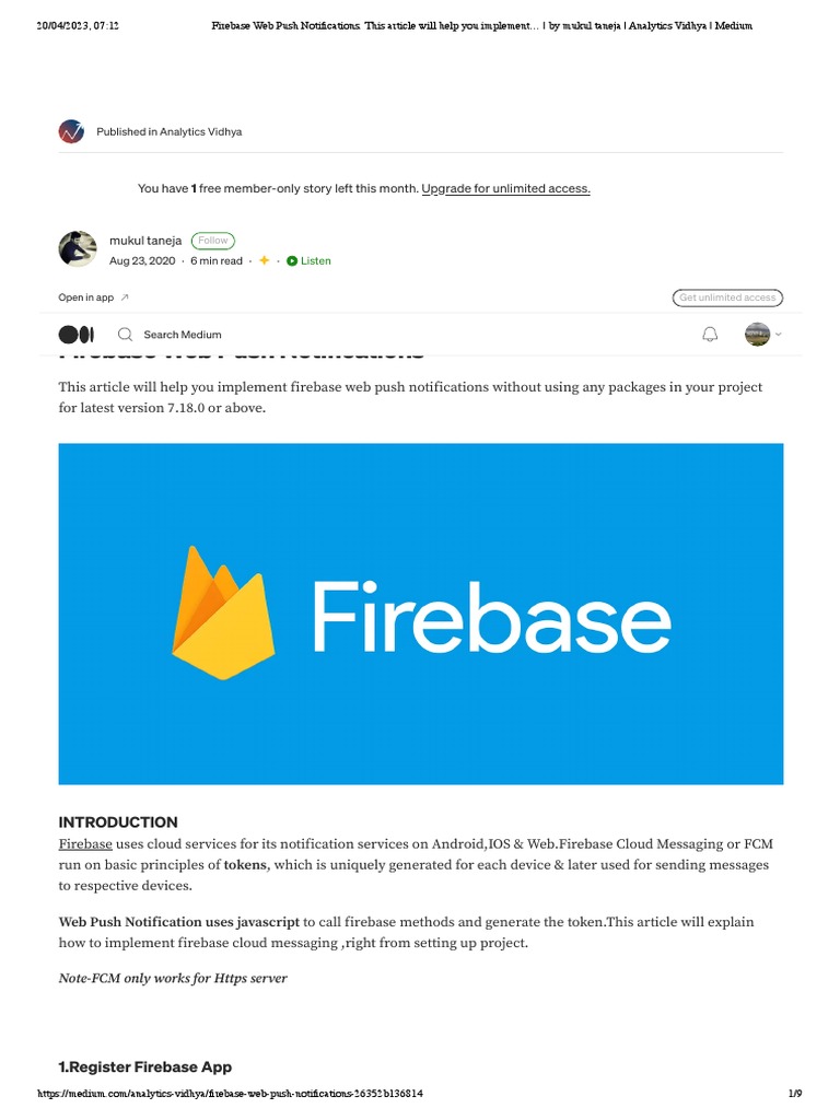 Firebase Push Notifications Guide | PDF