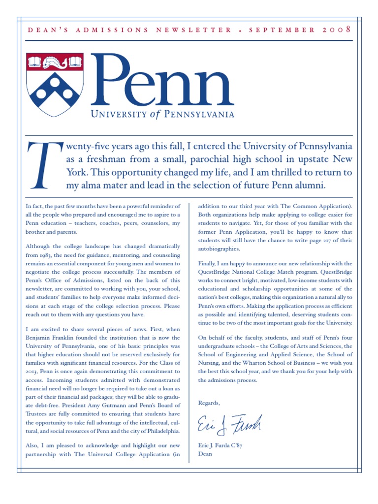 2008 UPenn's Deans Newsletter | PDF | University Of Pennsylvania | Sat