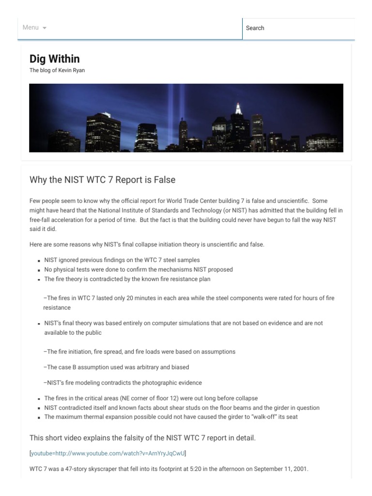 Why The NIST WTC 7 Report Is False - Dig Within PDF | PDF | September ...