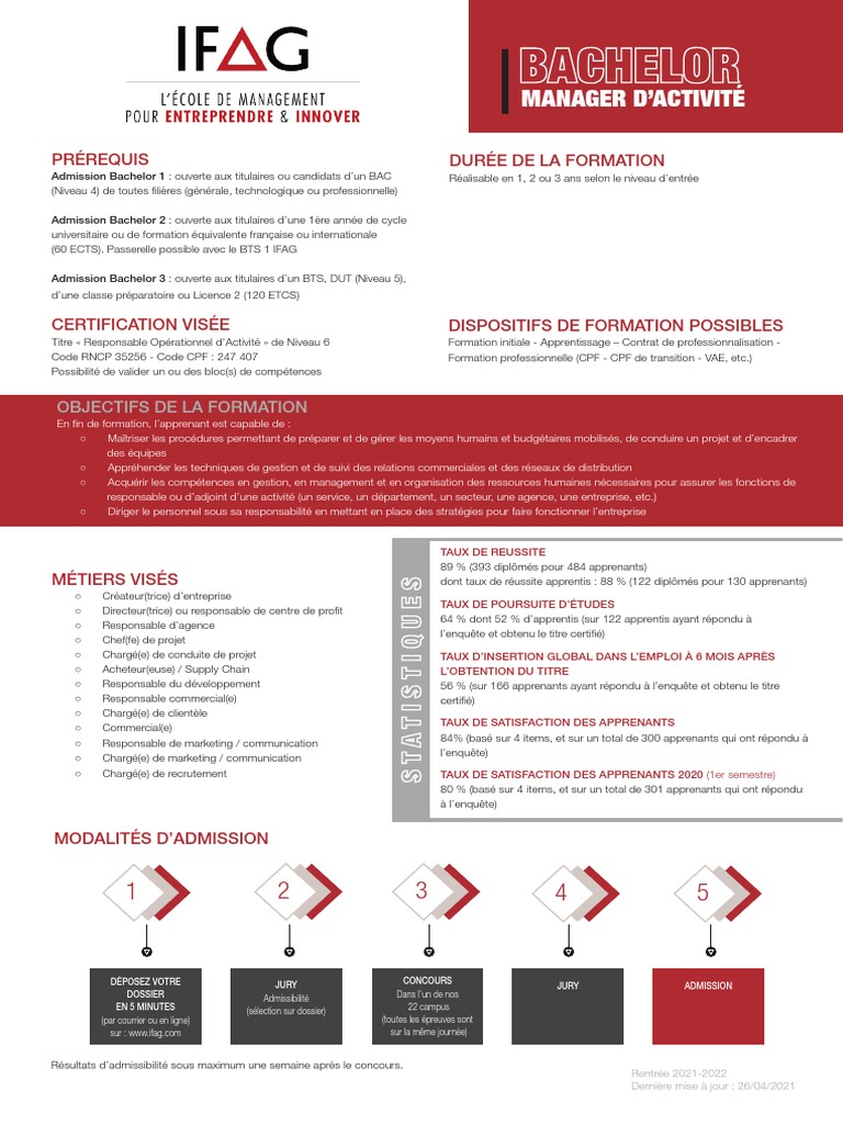 Fiche Programme Bachelor IFAG 2020 2021 10b0256c8f | PDF | Business