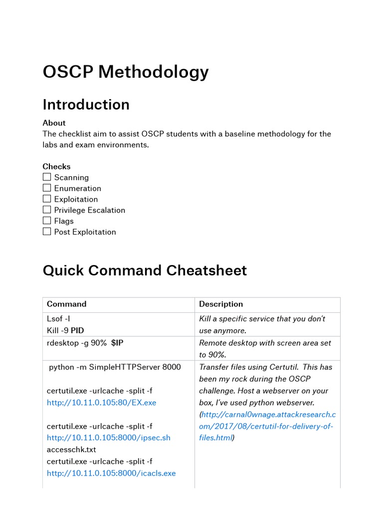 OSCP Methodology | PDF