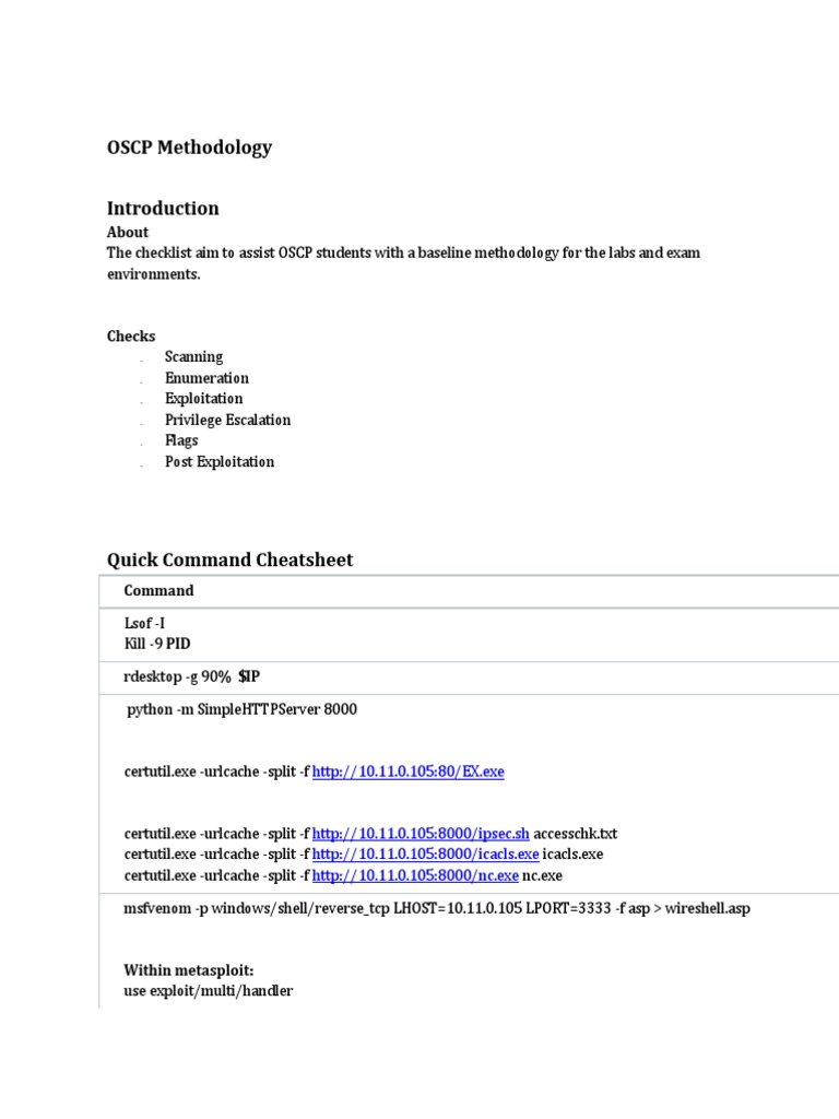 Oscp Methodology Pdf Windows Registry Superuser
