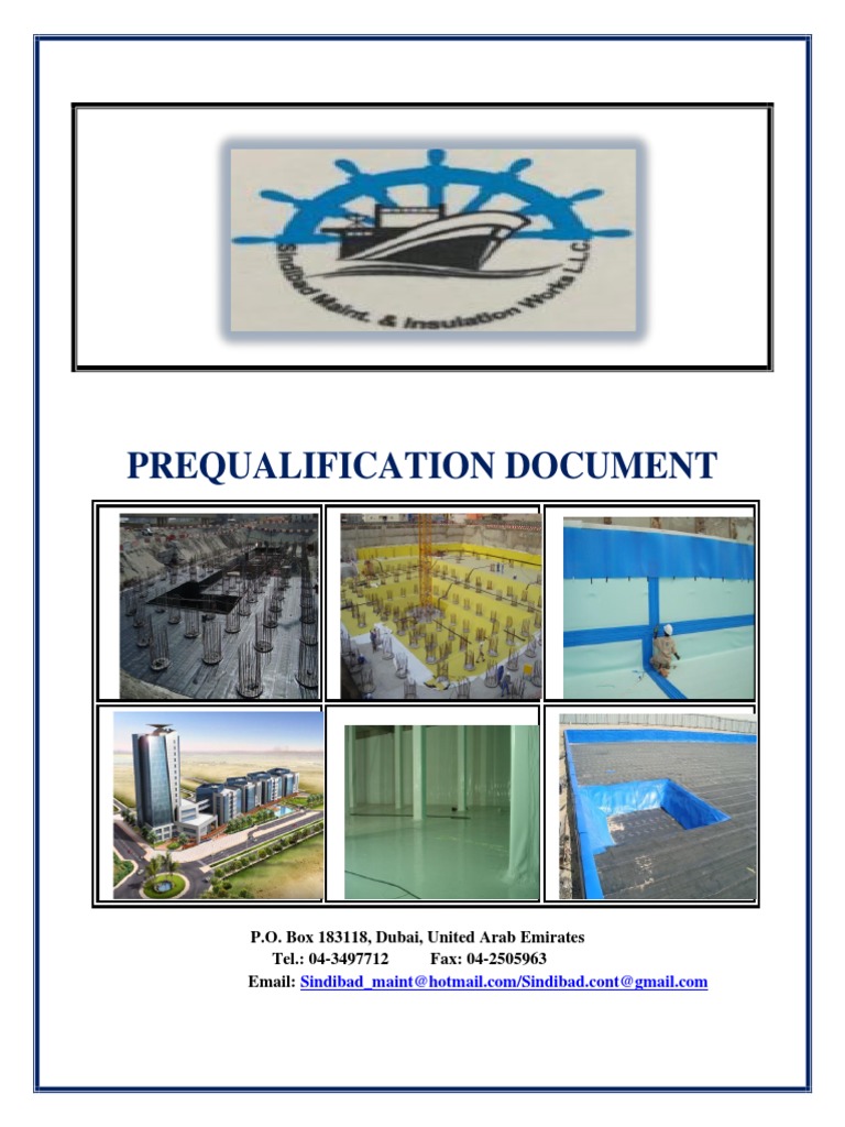 Prequalification Document-Sindibad 2021 Word File | PDF | Occupational Safety And Health | Risk