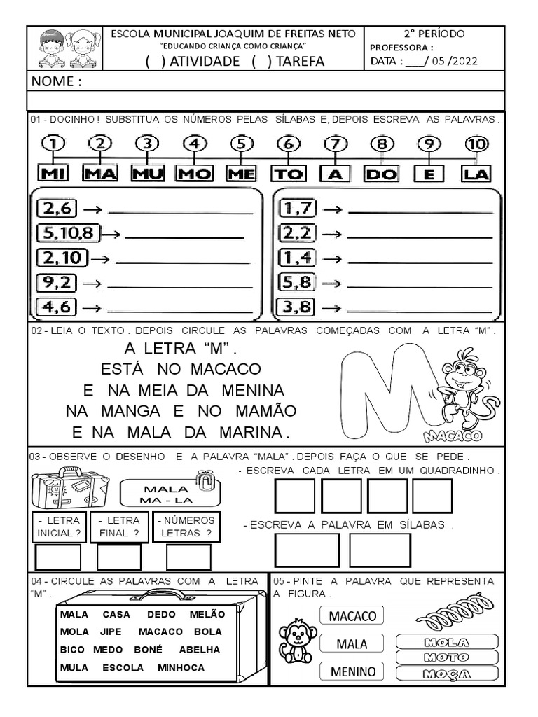 Ativ Letra M - 3 | PDF
