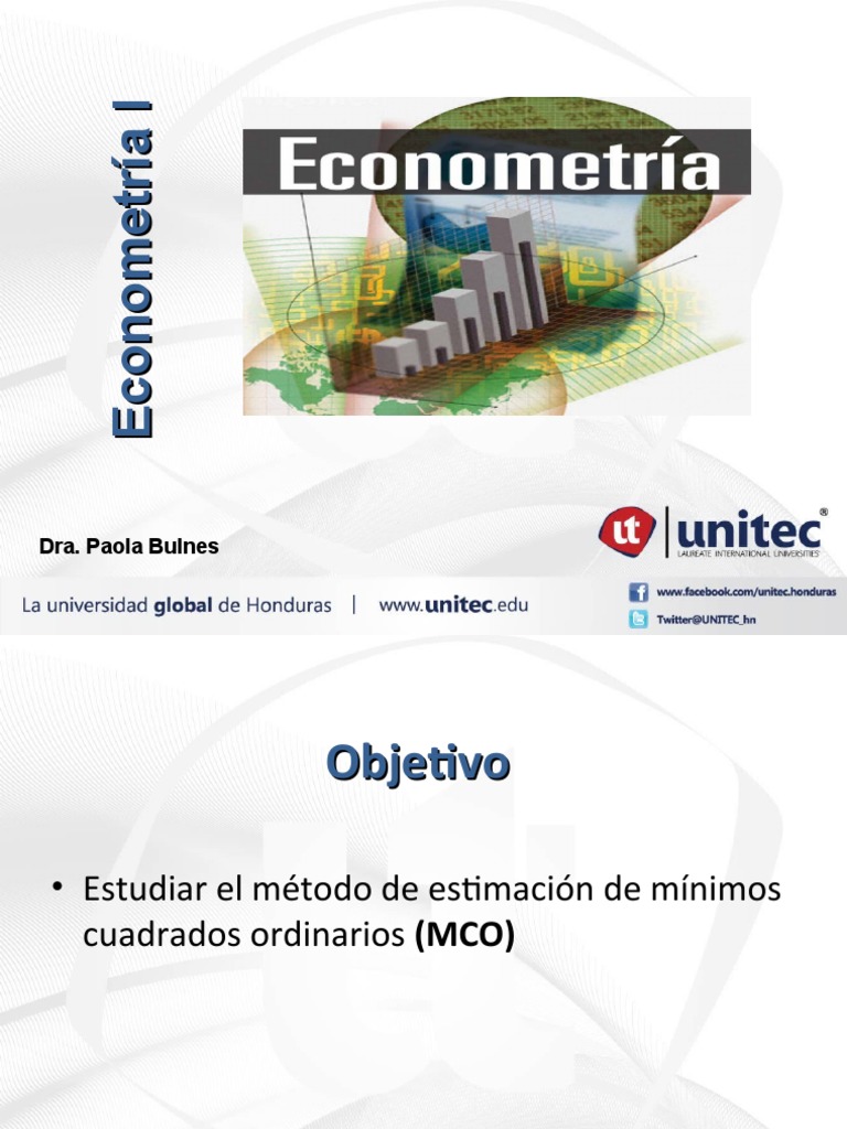 Presentación 4 Método de Estimación de Mínimos Cuadrados Ordinarios (MCO) | PDF | Regresión ...