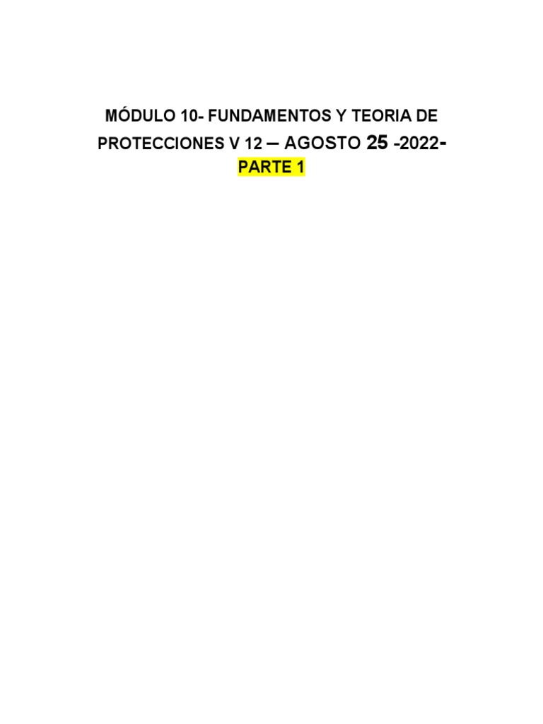 Fundamentos y Teoría de Protecciones.v12 - Modulo10 - AGOSTO 25 - 2022 | PDF