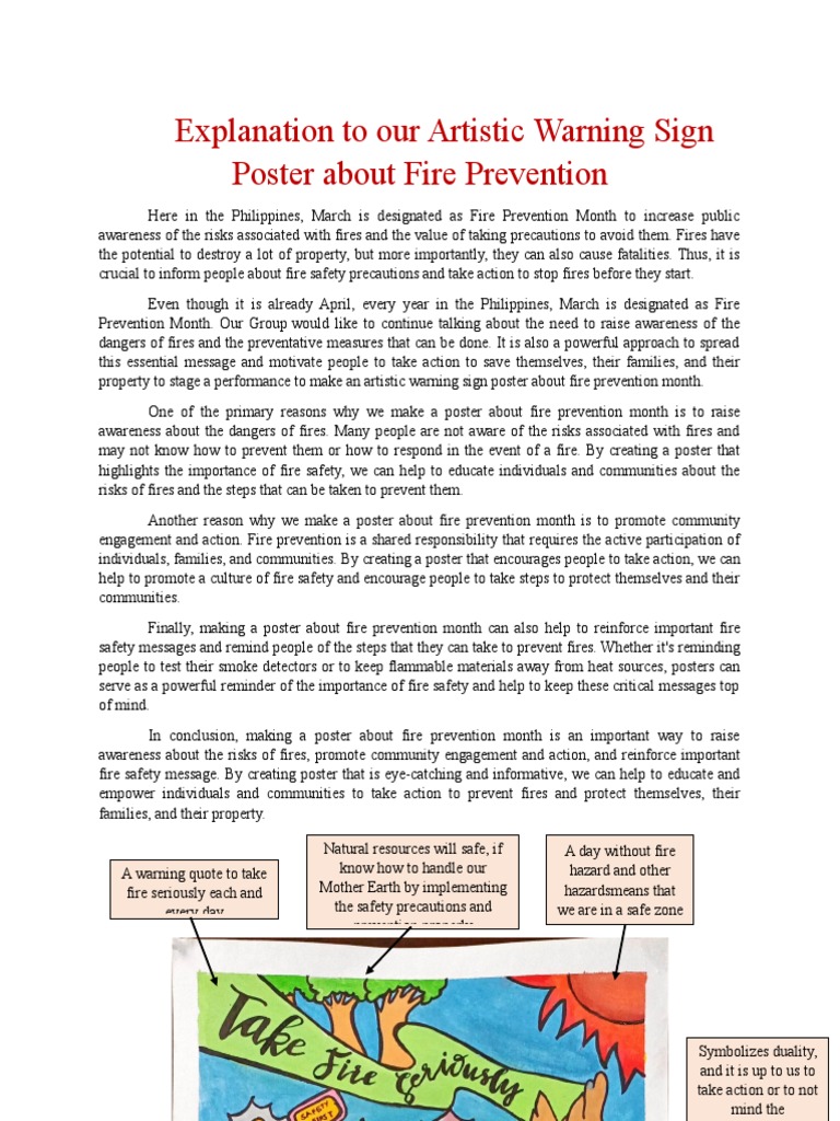 Artistic Warning Sign Poster About Fire Prevention | PDF | Fires | Fire ...