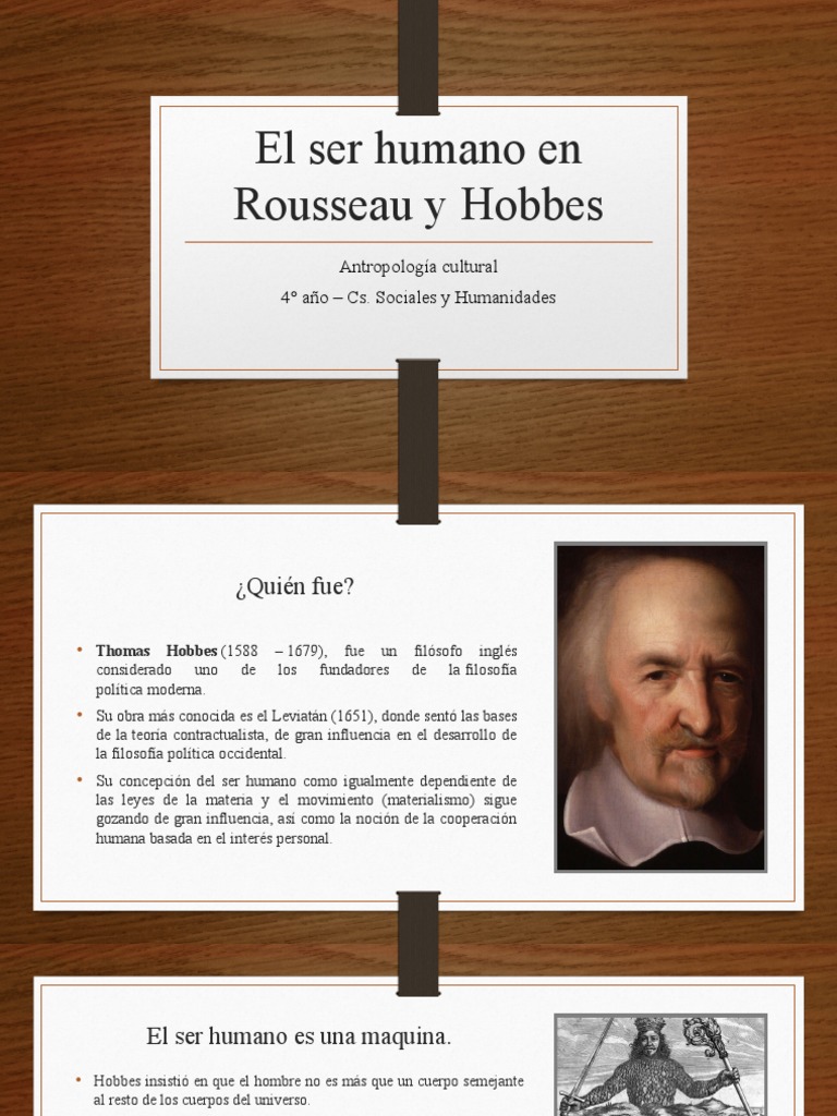 El Ser Humano en Rousseau y Hobbes | PDF | Thomas Hobbes | Jean-Jacques ...
