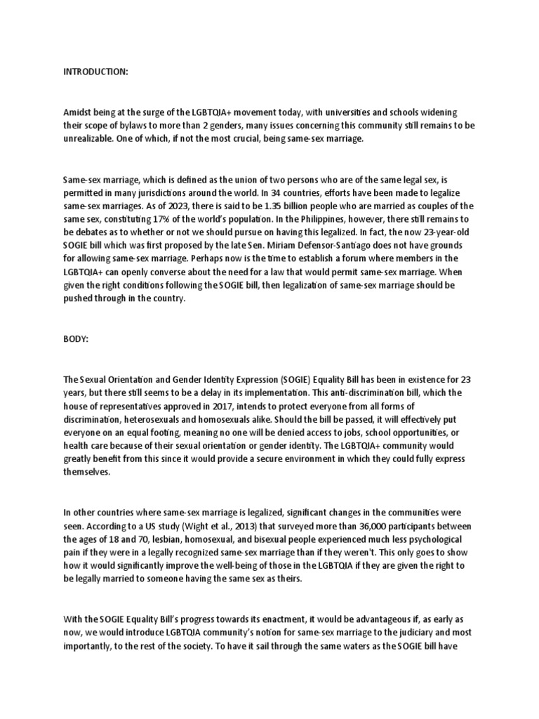 legalization of same-sex marriage | PDF | Same Sex Marriage | Homosexuality