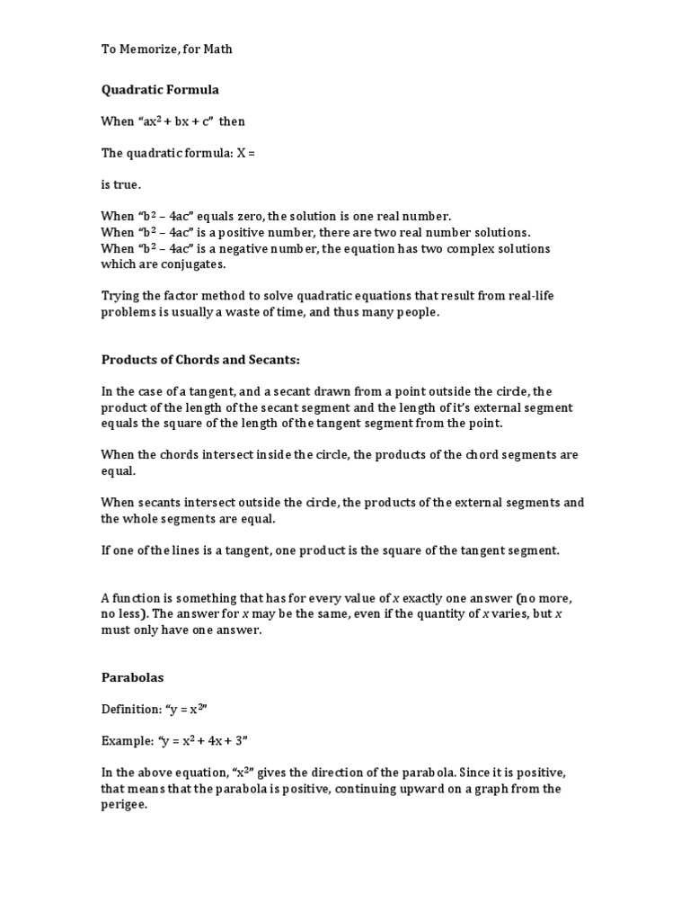 Math | PDF | Quadratic Equation | Space