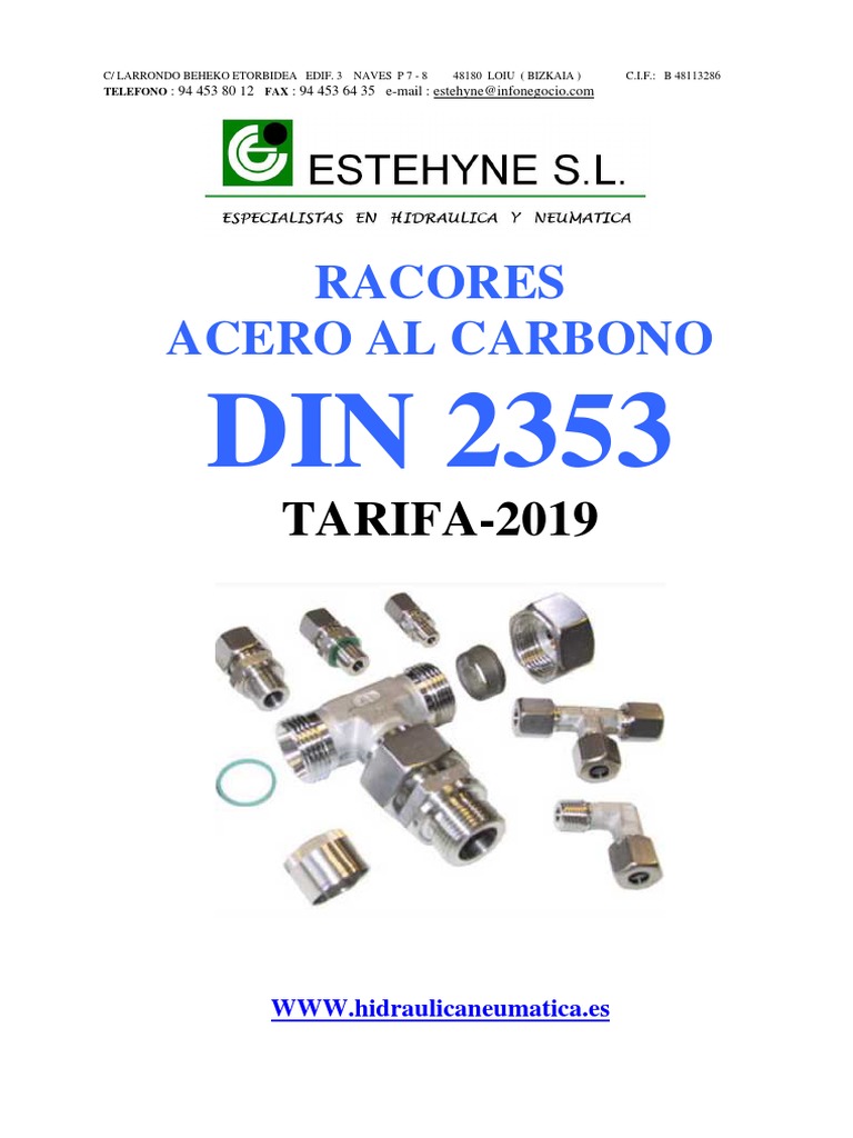 Catálogo de racores de acero al carbono DIN 2353 | PDF