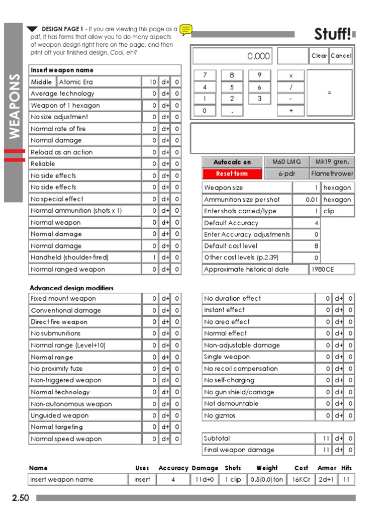 Weapons Worksheet | PDF | Ammunition | Tools
