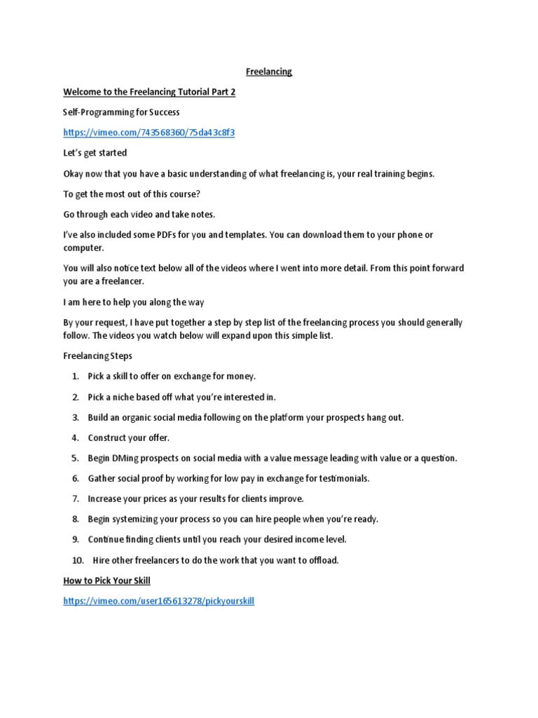 Freelancing Tutorial 2 | PDF | Freelancer | Communication