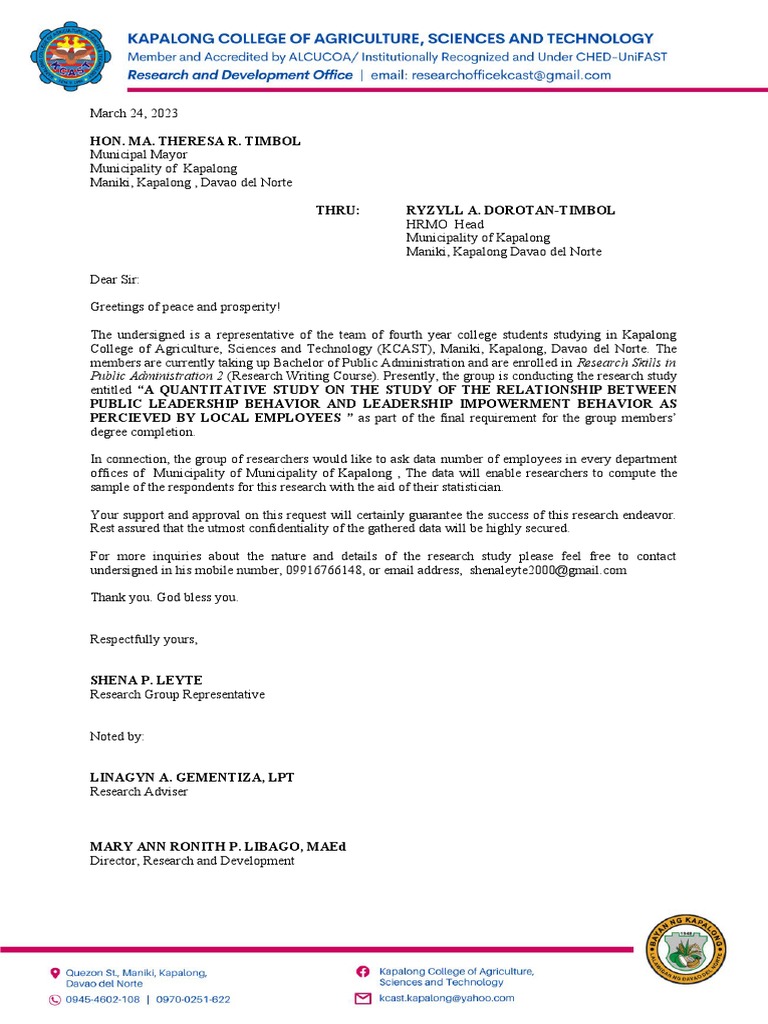 Letter Bpa Researcj | PDF