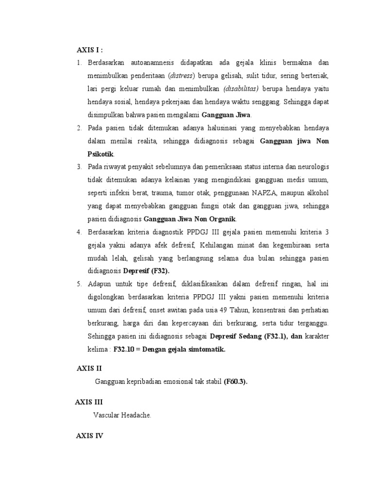 AXIS I, II, III, IV, Dan V | PDF