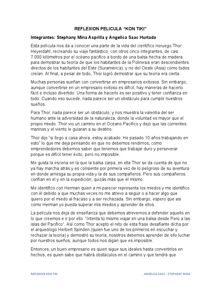Reflexion Kon Tiki | PDF