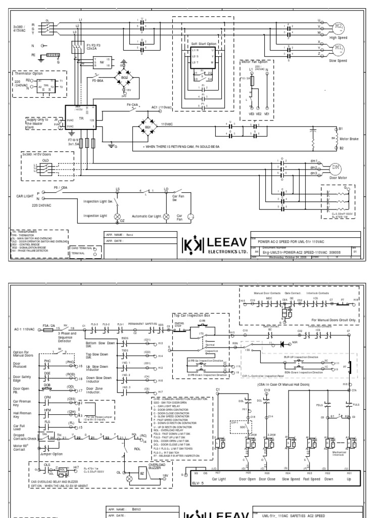 Electrical schematic diagram of an industrial motor control system with ...