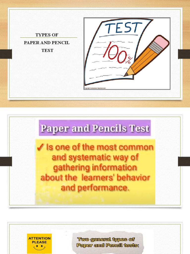 TYPES OF PENCIL AND PAPER TEST (Selected Response Items) | PDF ...