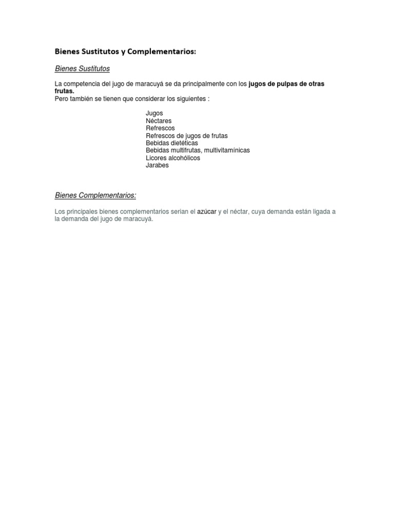 Bienes Sustitutos y Complementarios | PDF