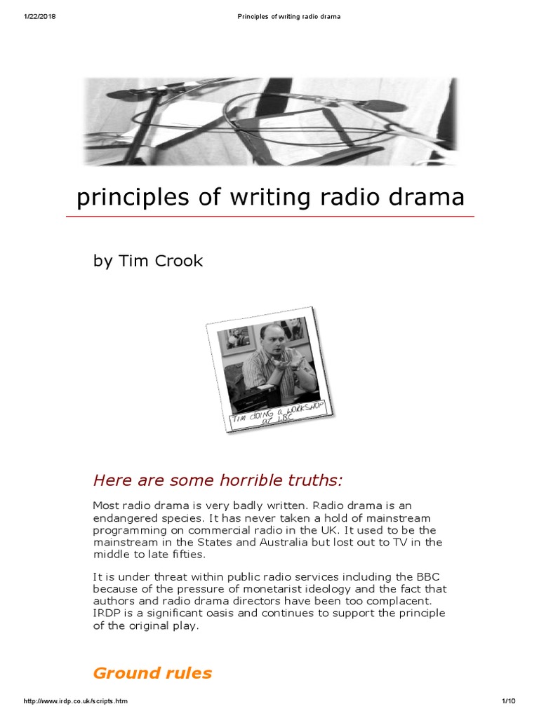 Principles of Effective Radio Drama Writing | PDF | Humour | Plot ...