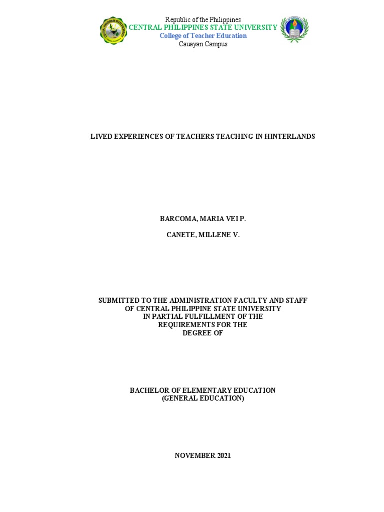 Taeachers Teaching in Hinterlands | PDF | Teachers | Experience