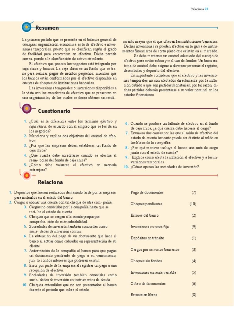 Actividades "Relaciona" y "Opcion Multiple" | PDF | Bancos | Cheque