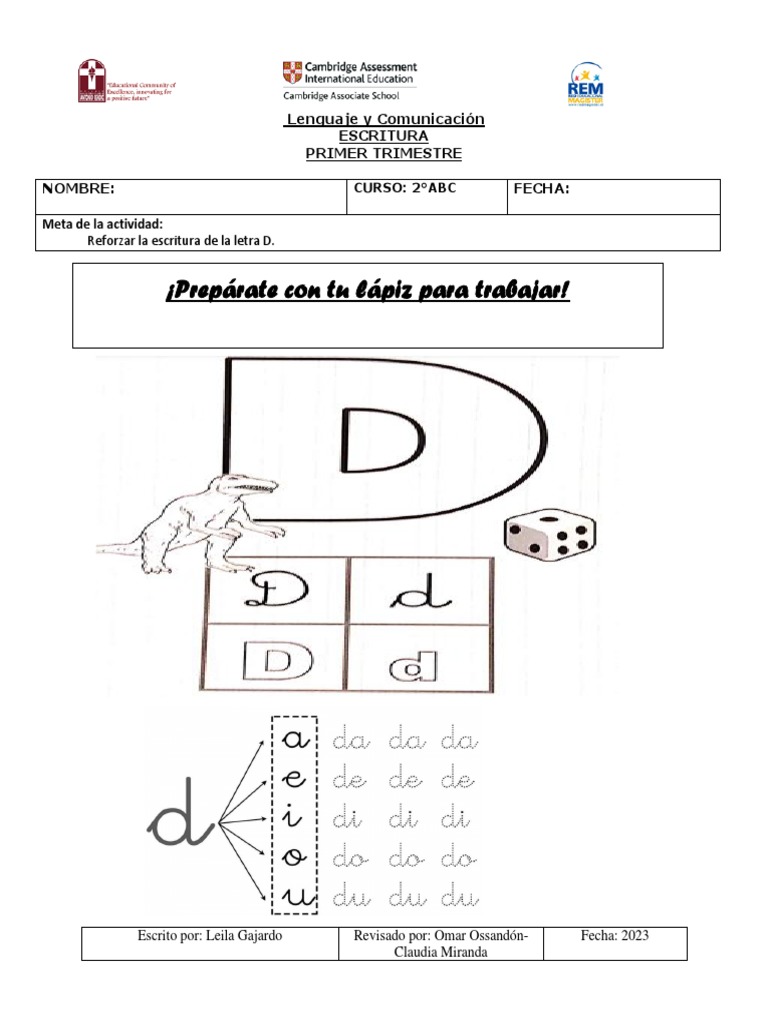 Guía Letra D Semana Del 24 Al 28 de Abril | PDF