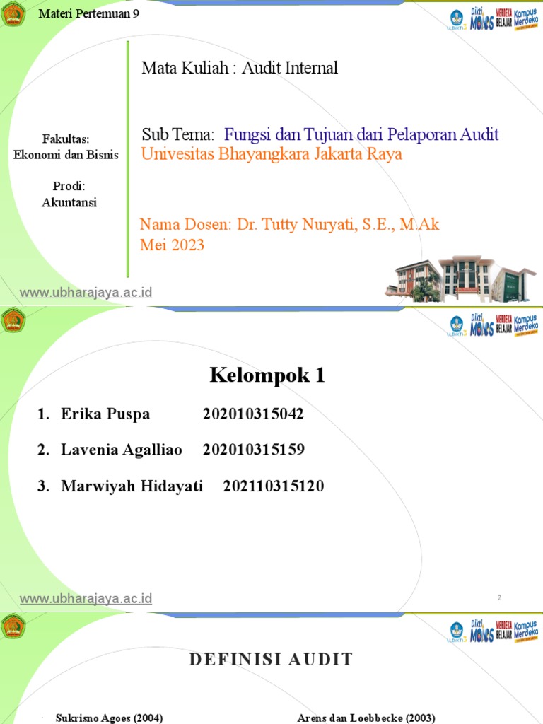 KEL 1 - Fungsi Dan Tujuan Dari Pelaporan Audit | PDF | Bisnis | Teknologi & Rekayasa