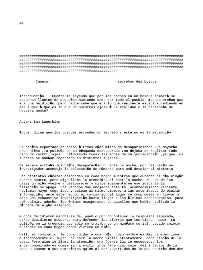 Cuento Secretos Del Bosque Pdf Pdf
