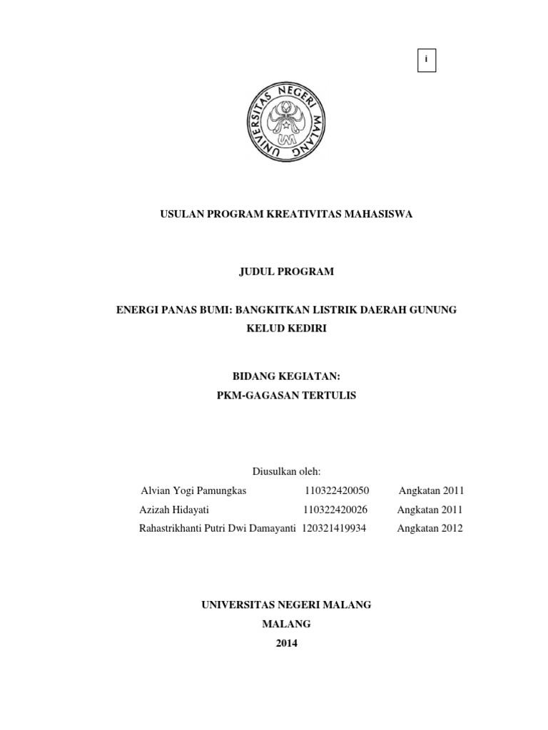 Usulan Program Kreativitas Mahasiswa | PDF