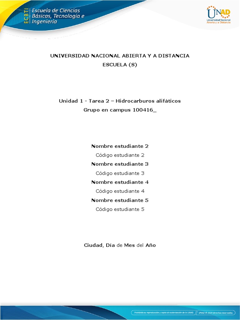 Unidad 1 - Tarea 2 - Hidrocarburos Alifáticos | PDF | Isómero ...