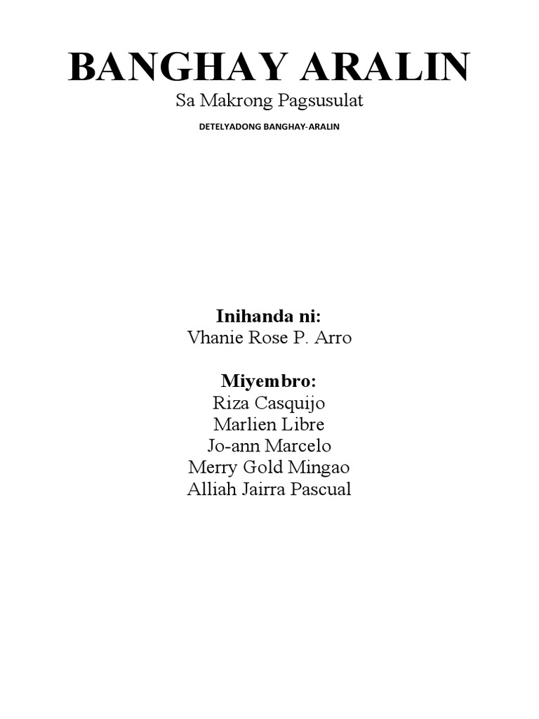 BANGHAY ARALIN Final | PDF
