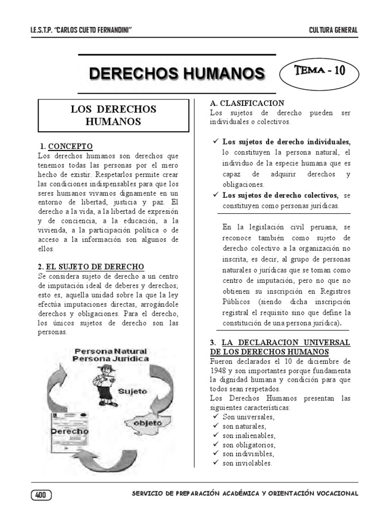 Cultura General - Tema 10 | PDF | Derechos | Derechos humanos