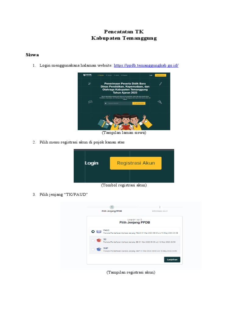 PPDB TK Pencatatan Anak Rumah Tangga (Belum Memiliki Nisn) | PDF