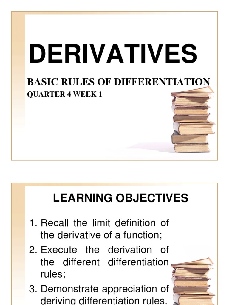 Q4 W1 Basic Rules of Differentiation | PDF | Derivative | Slope