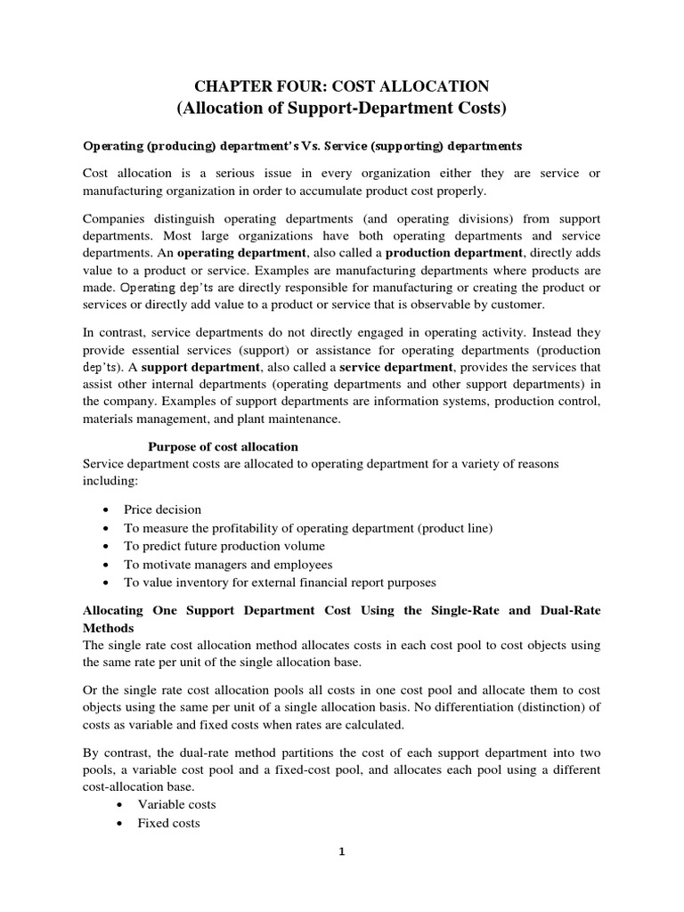 Chapter4 Cost Allocation | PDF | Gross Margin | Cost Of Goods Sold