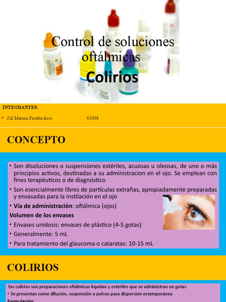 Tipos y calidad de colirios oftálmicos | PDF | Solución tampón | Ph