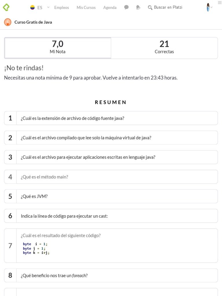 Curso Gratis de Java: Preguntas Clave | PDF | Java (lenguaje de programación) | máquina virtual ...