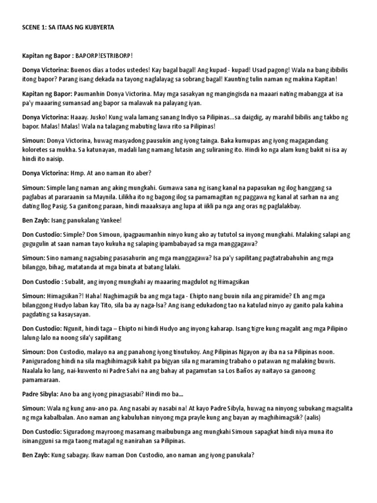 El Filibusterismo Play Script | PDF
