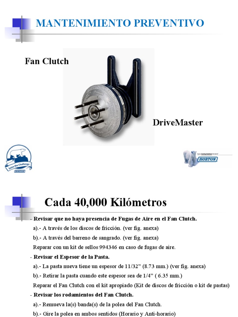 Mantenimiento Preventivo Fan Clutches DM. | PDF