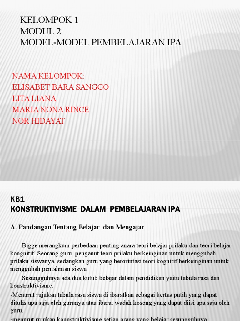 Model 2 Materi Dan Pembelajaran Ipa SD | PDF