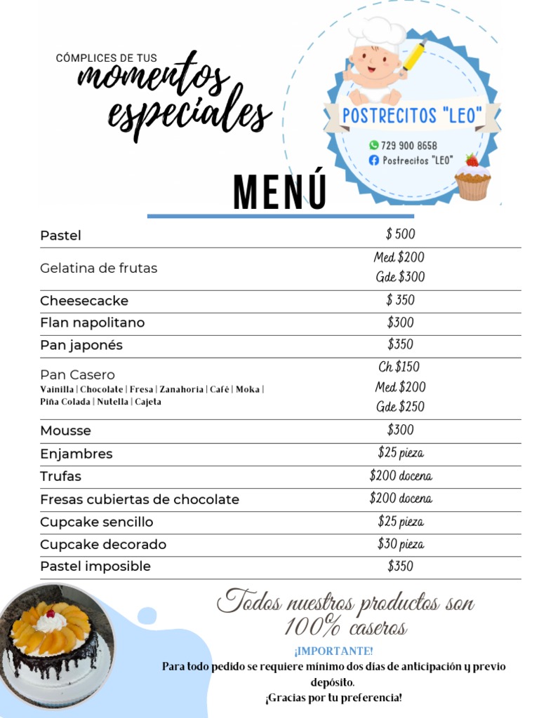 Menu Postres PDF | PDF