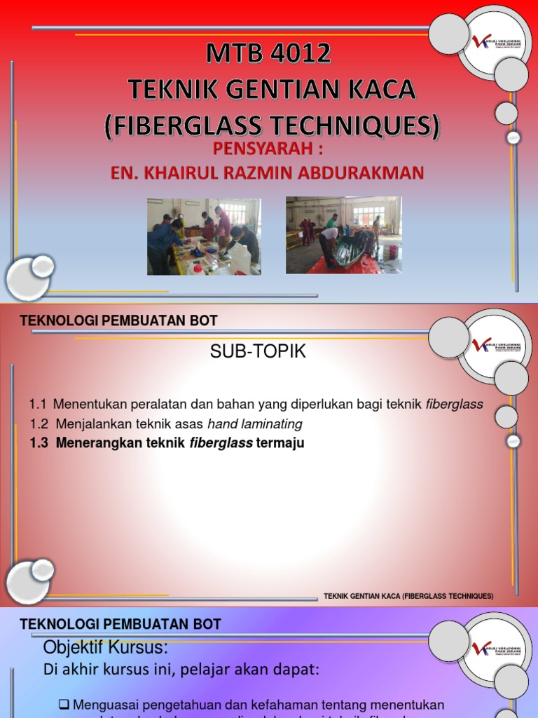 MTB4012 - Fiberglass Techniques - Sub Topik 3 PDF | PDF