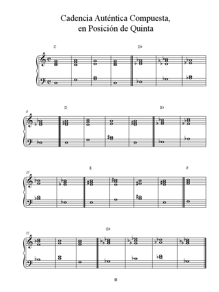 Cadencia Auténtica Compuesta, en posición de quinta | PDF