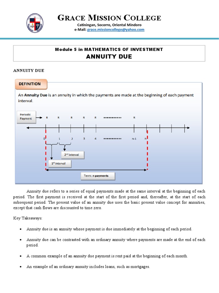 Mathematics of Investment Module 5 | PDF | Present Value | Money
