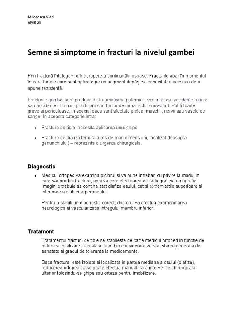 Fracturi La Nivelul Gambei | PDF