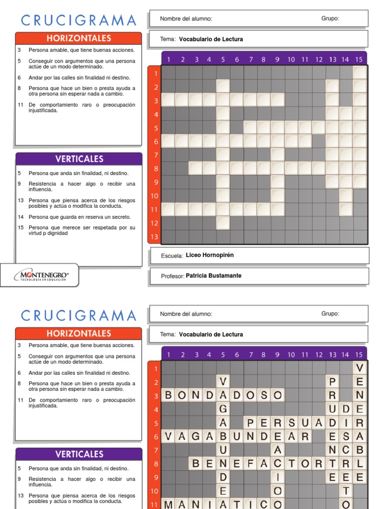 Crucigrama Vocabulario Cuanto Roberto Arlt | PDF | Relaciones ...